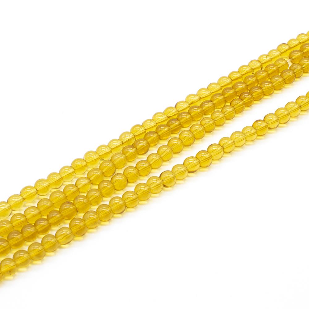 Glass Round 4mm - Amber | Craft, hobby & jewellery supplies | Totally Beads