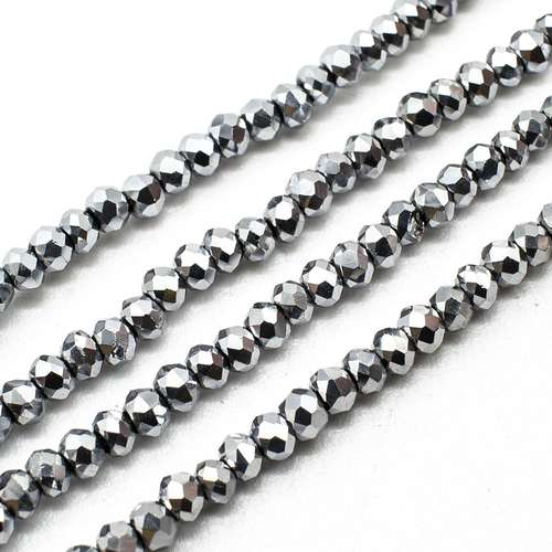 Crystal Rondelle 2x3mm - Half Silver Plate 200pc | Craft, hobby ...