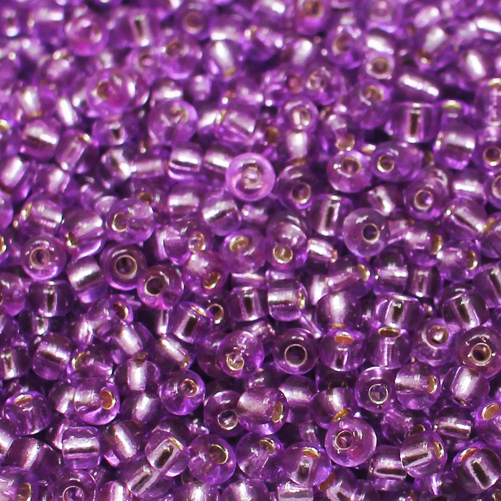 FGB Seed Beads Size 6 Silver Lined 50g - Mauve