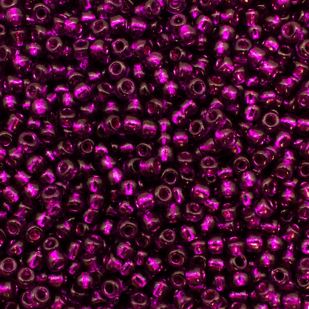 FGB Seed Bead Size 8 50g - Silver Lined Cerise
