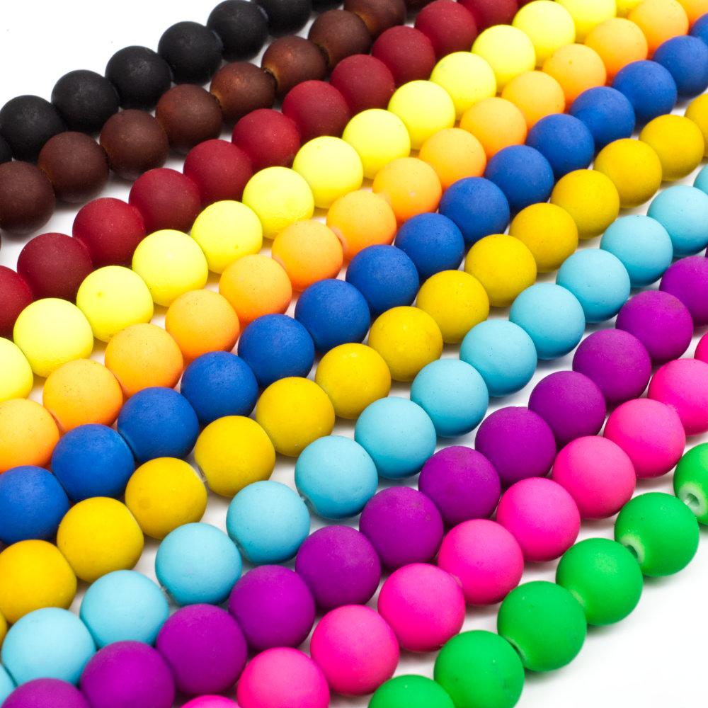 Soft Touch 10mm Glass Bead Bundle - 10 Strings