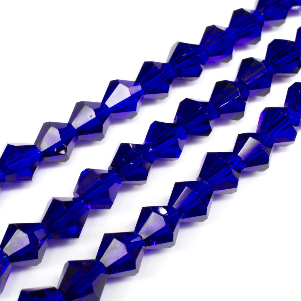 Premium Crystal 8mm Bicone Beads - Dark Blue