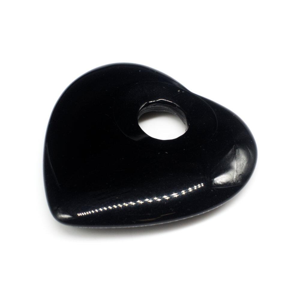 Gemstone Obsidian Heart 45mm