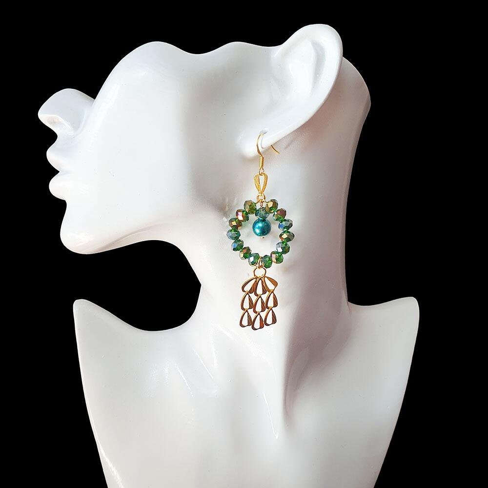 Vanessa Earrings - Opal Dark Teal