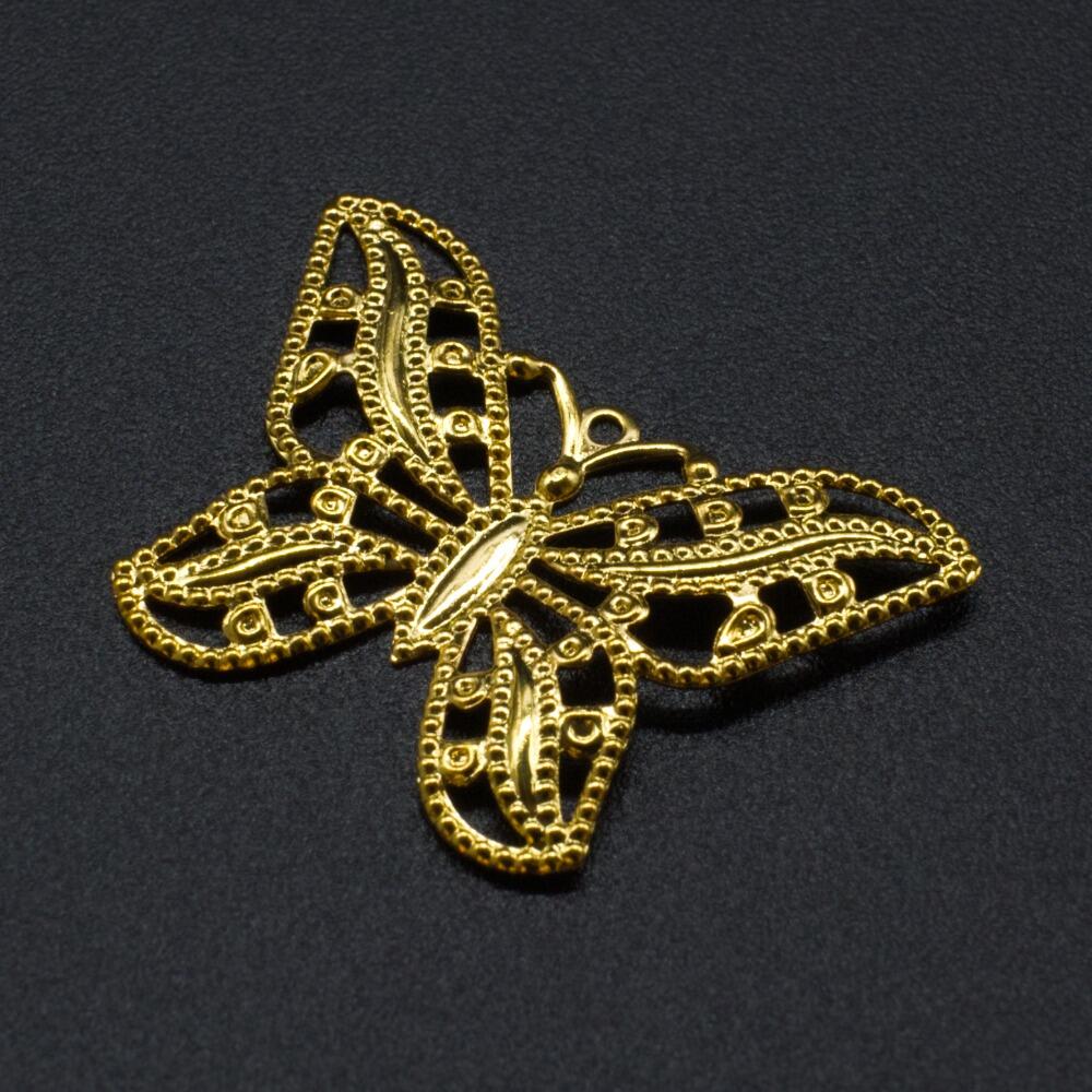 Iron Gold Filigree Butterfly 31mm 10pcs