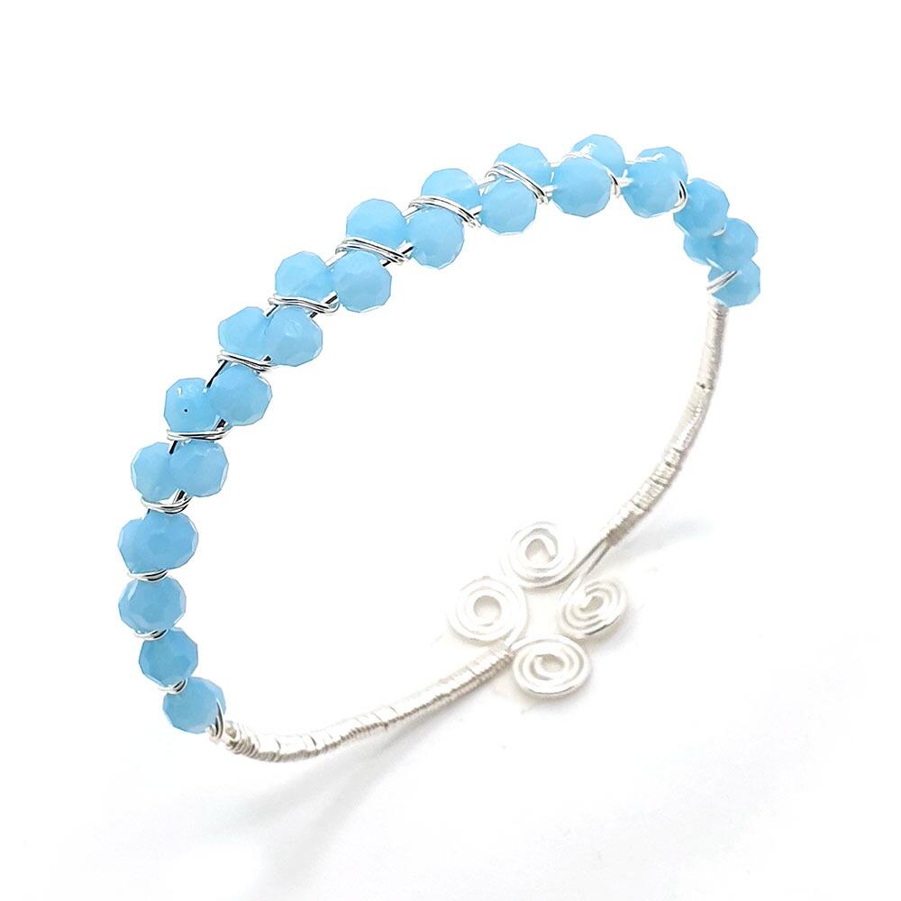 Delia Bangle & Ring - Baby Blue
