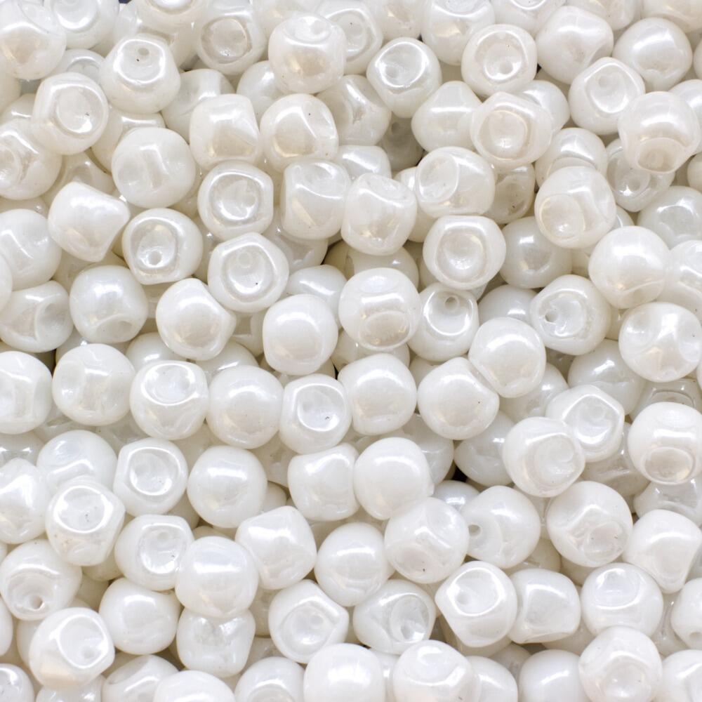 Czech Preciosa Mushroom Bead 6mm 30pcs - White Pearl