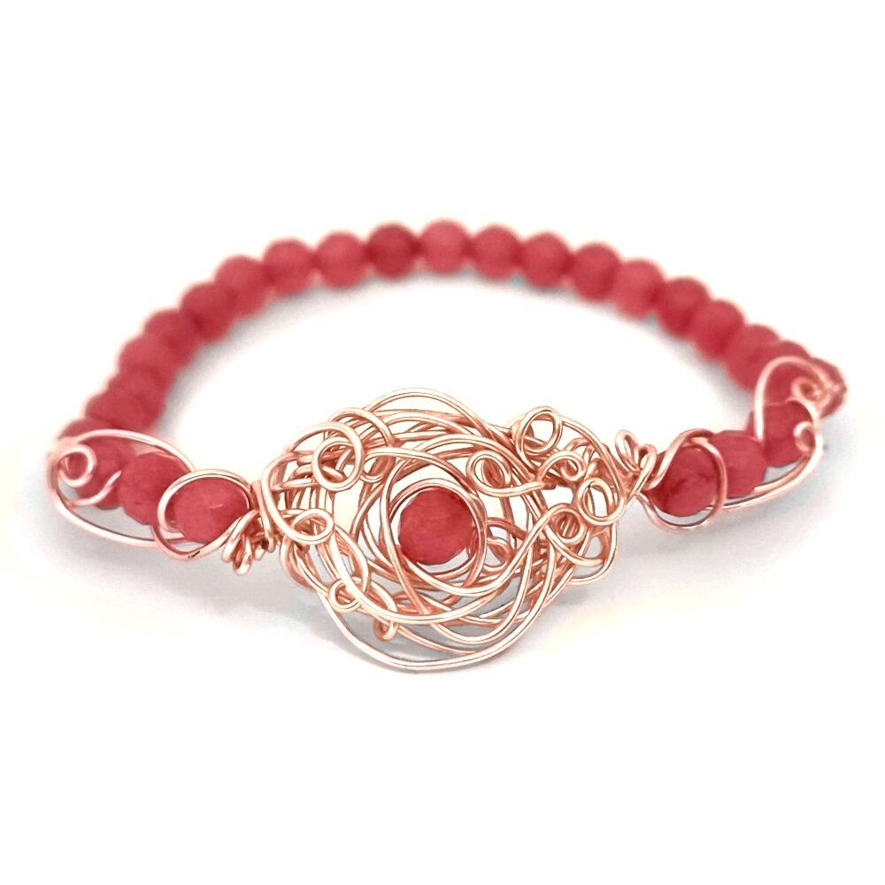 Expanding Wire Bracelets - Strawberry Rose