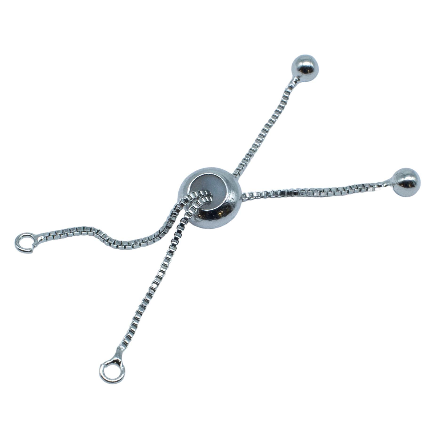 Adjustable Bracelet Chain - Rhodium 6cm