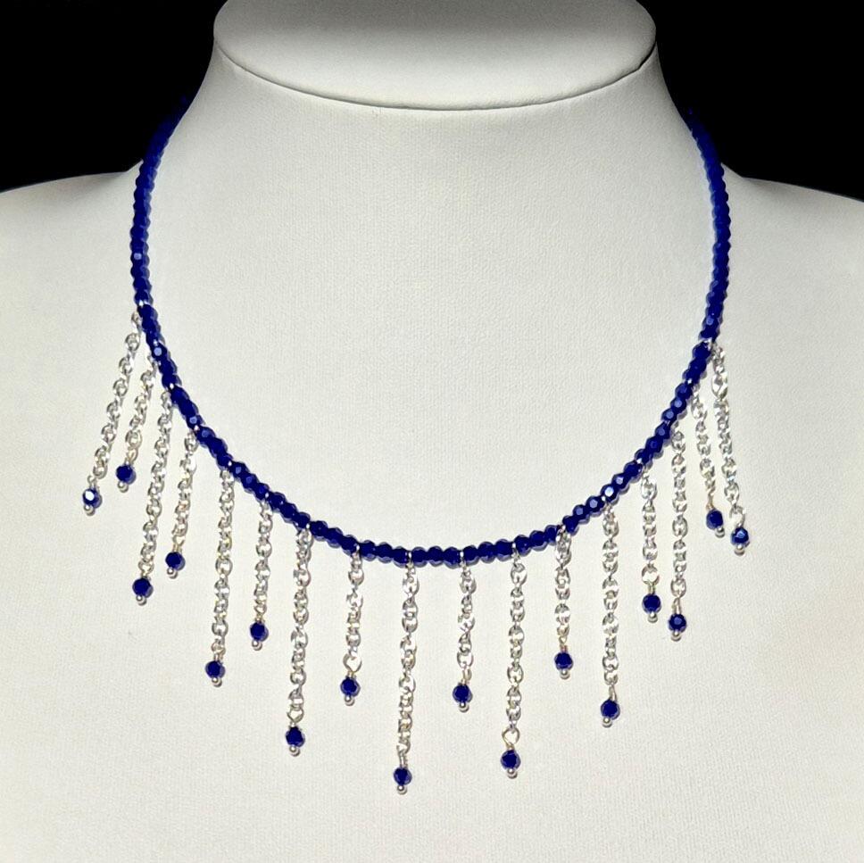 Lorraine Wrapped Loop Necklace - Royal Blue