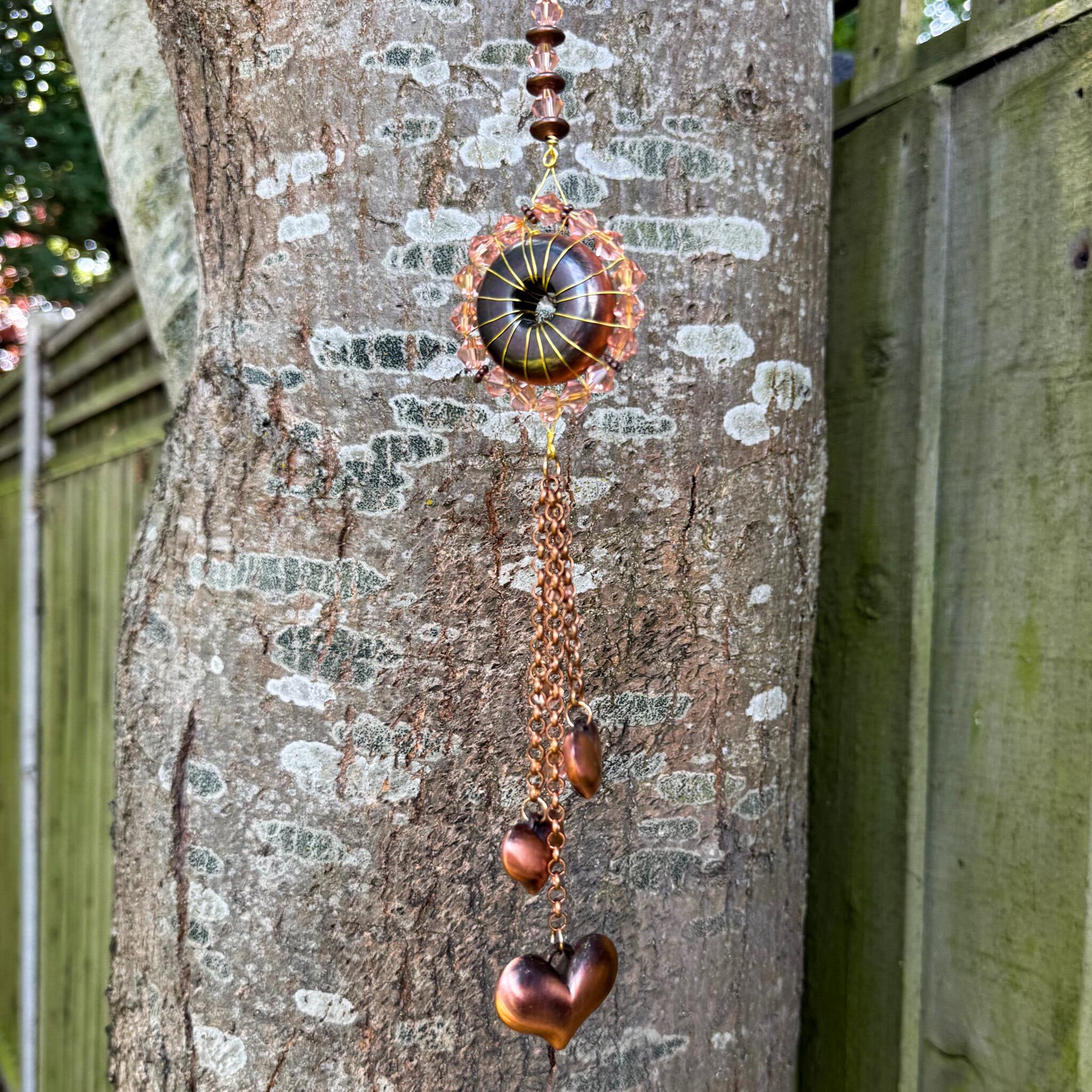 Red Copper Wind Chime Style Home Decor