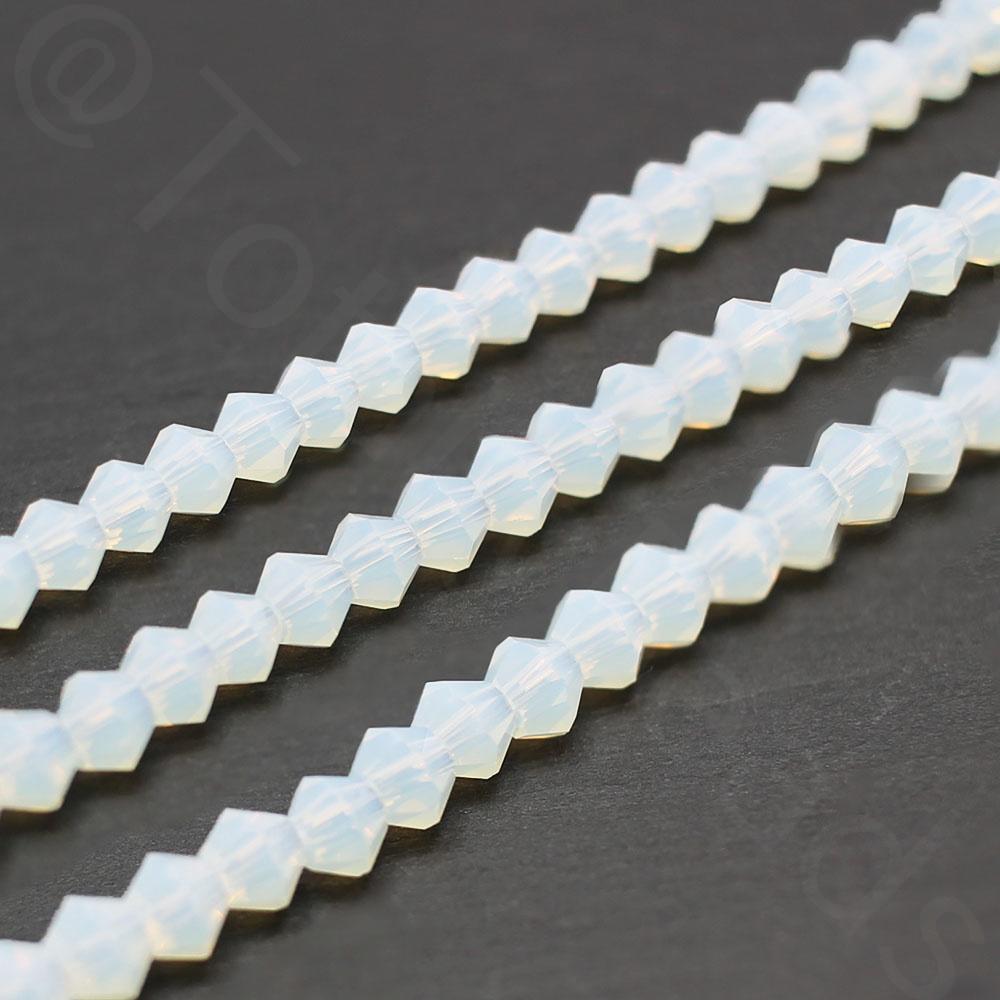 Premium Crystal 4mm Bicone Beads-White Opal | Craft, hobby & jewellery ...