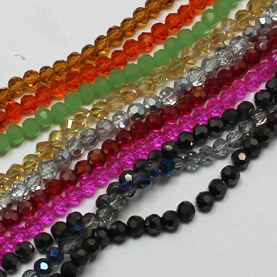 10 x 4mm Crystal Beads Mixed Pack