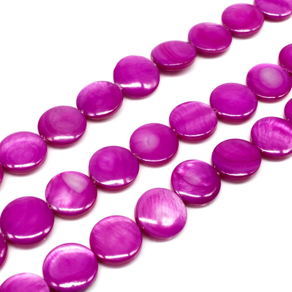 Shell Disc Beads 11mm - Fuchsia | Craft, hobby & jewellery supplies ...
