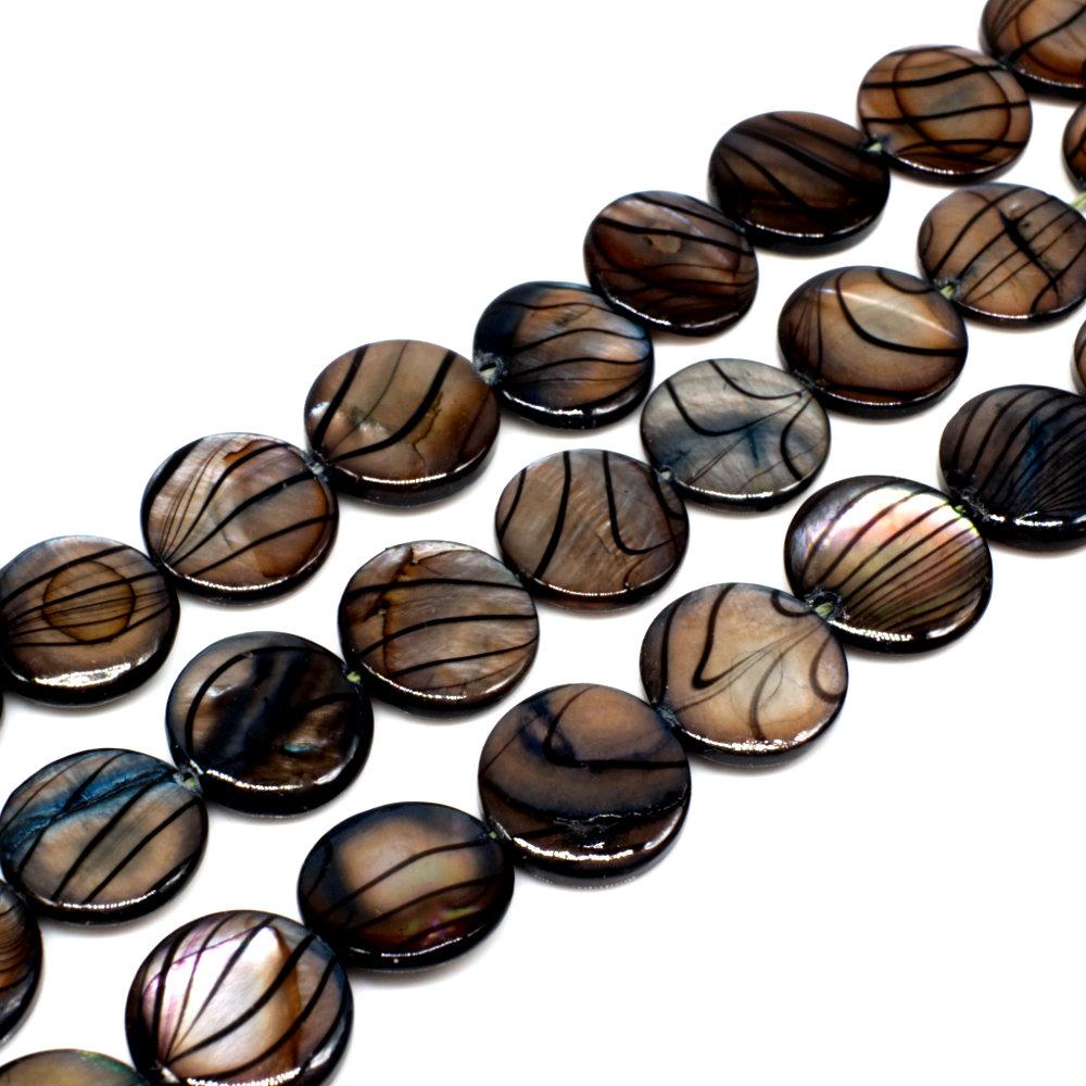 Shell Disc Beads 12mm - Charcoal Grey with lines | Craft, hobby ...