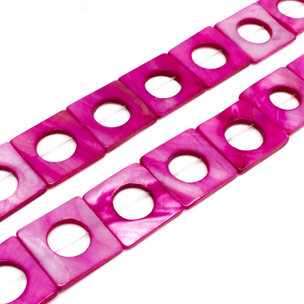 Shell Square Beads 20mm - Fuchsia | Craft, hobby & jewellery supplies ...