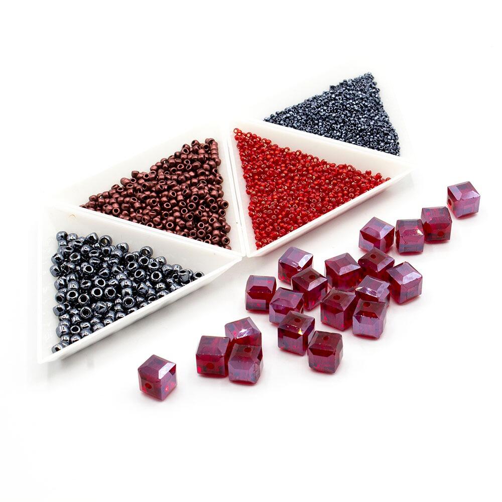 Discover the Crystal Cube Lariat Necklace - Red