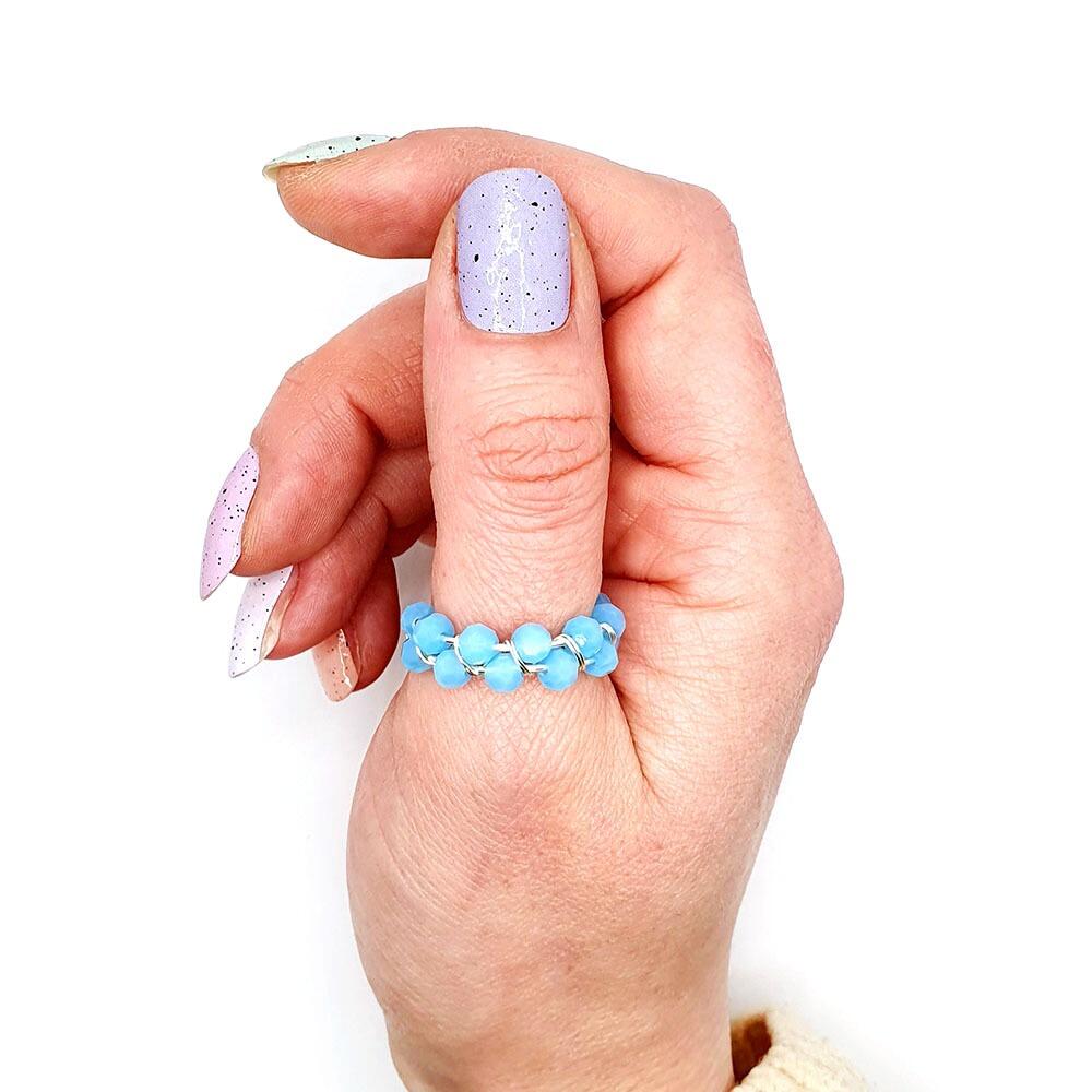 Delia Bangle & Ring - Baby Blue