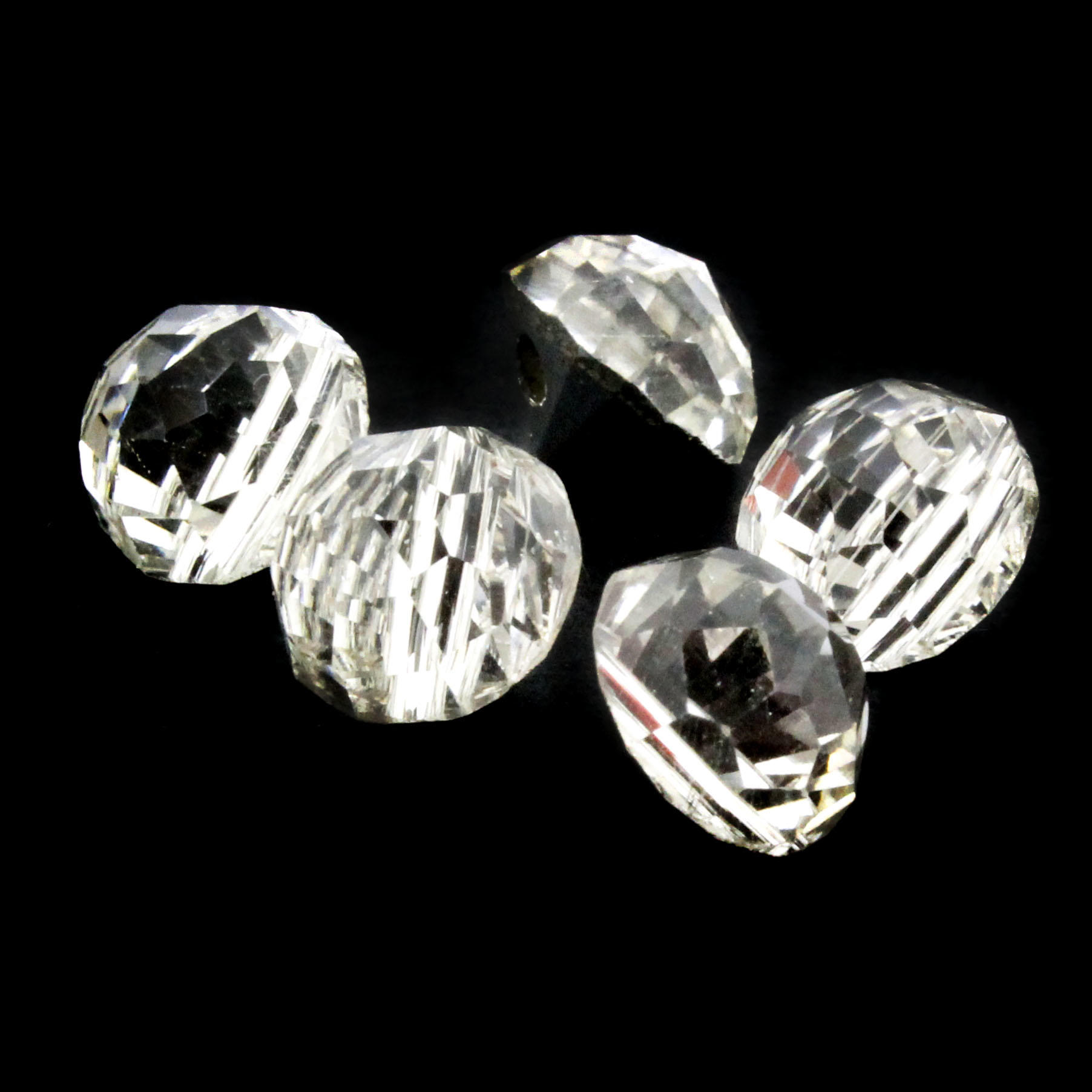 Crystal Shank Button 10mm 8pcs - Clear Silver