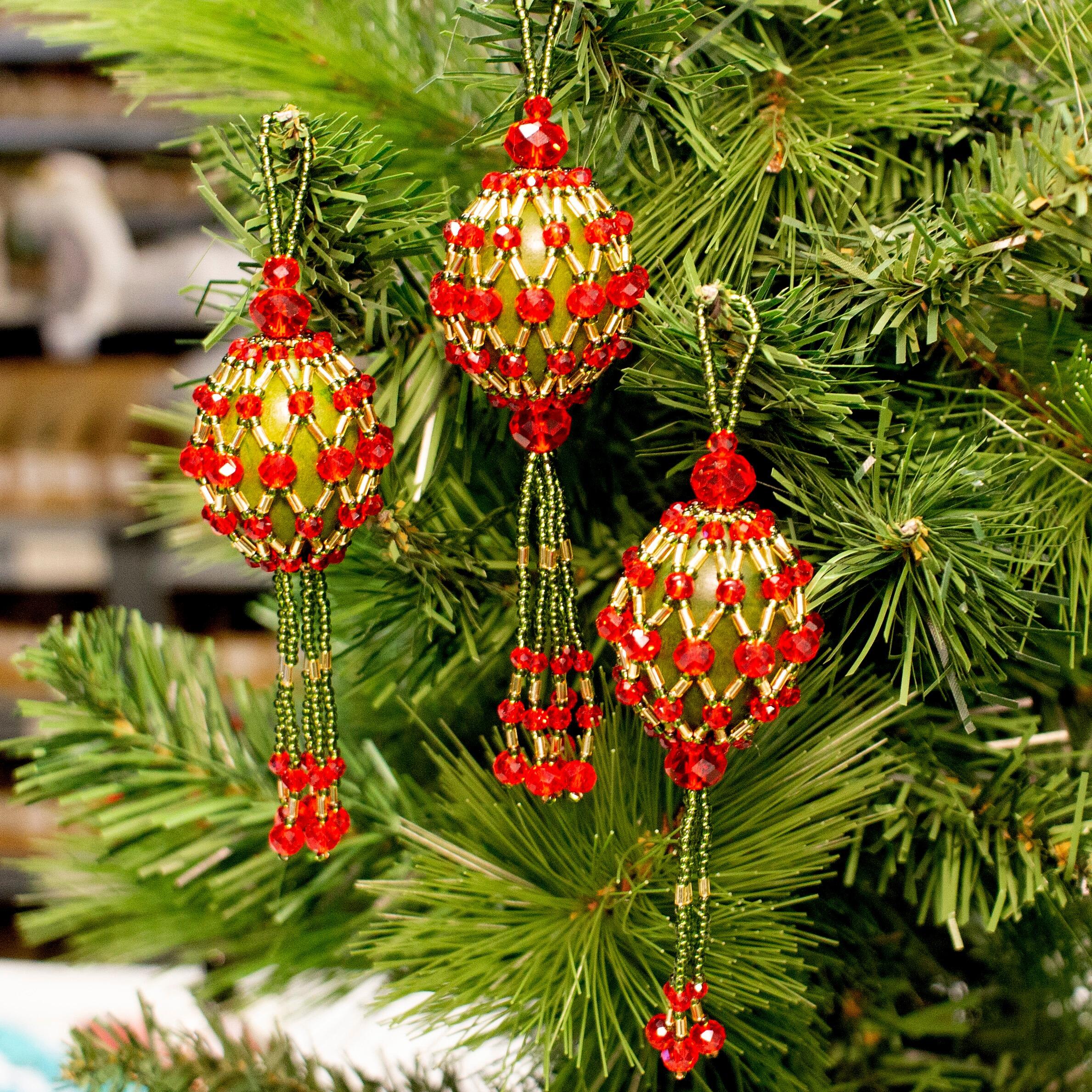 Oval Olive Bauble Decoration Makes 7