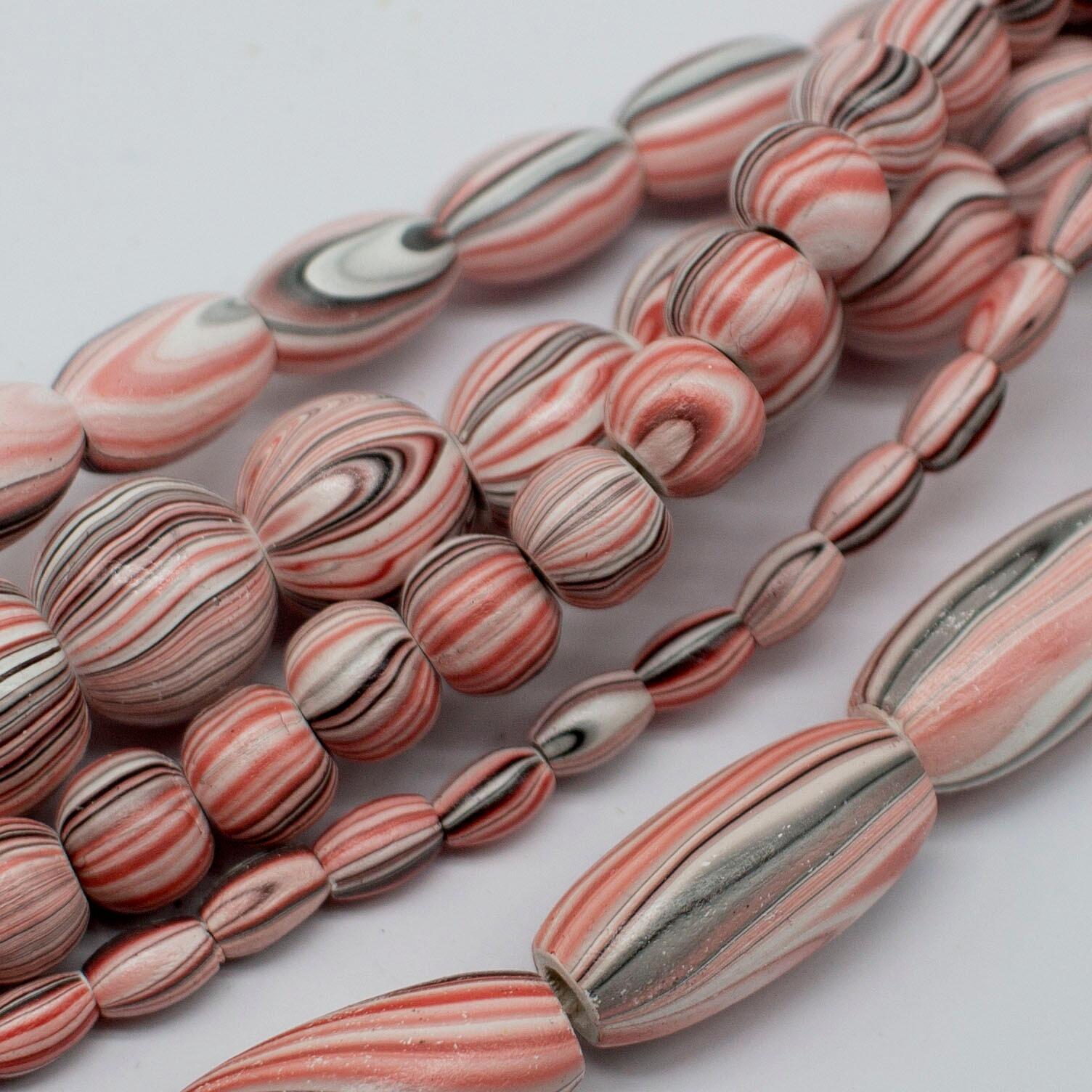 Wooden Beads Mixed 5 Strings - Red & Black