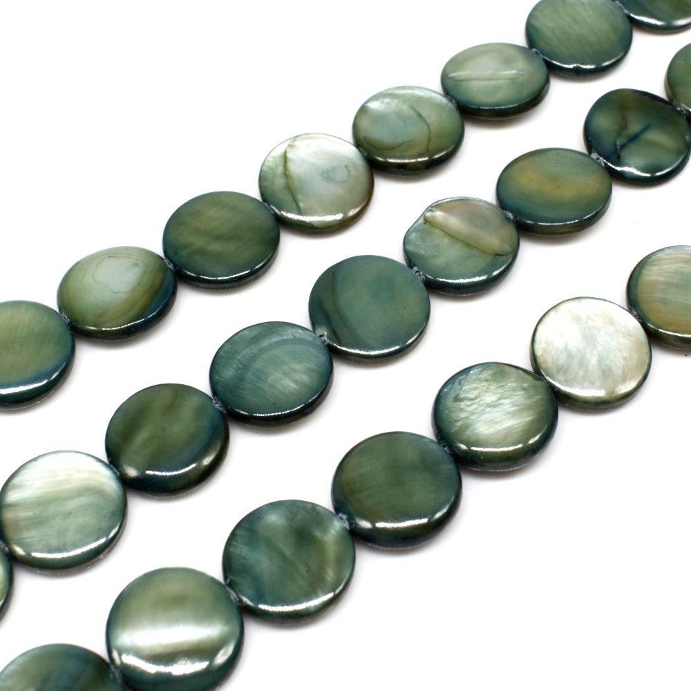 Shell Disc Beads 11mm - Olive Green | Craft, hobby & jewellery supplies ...