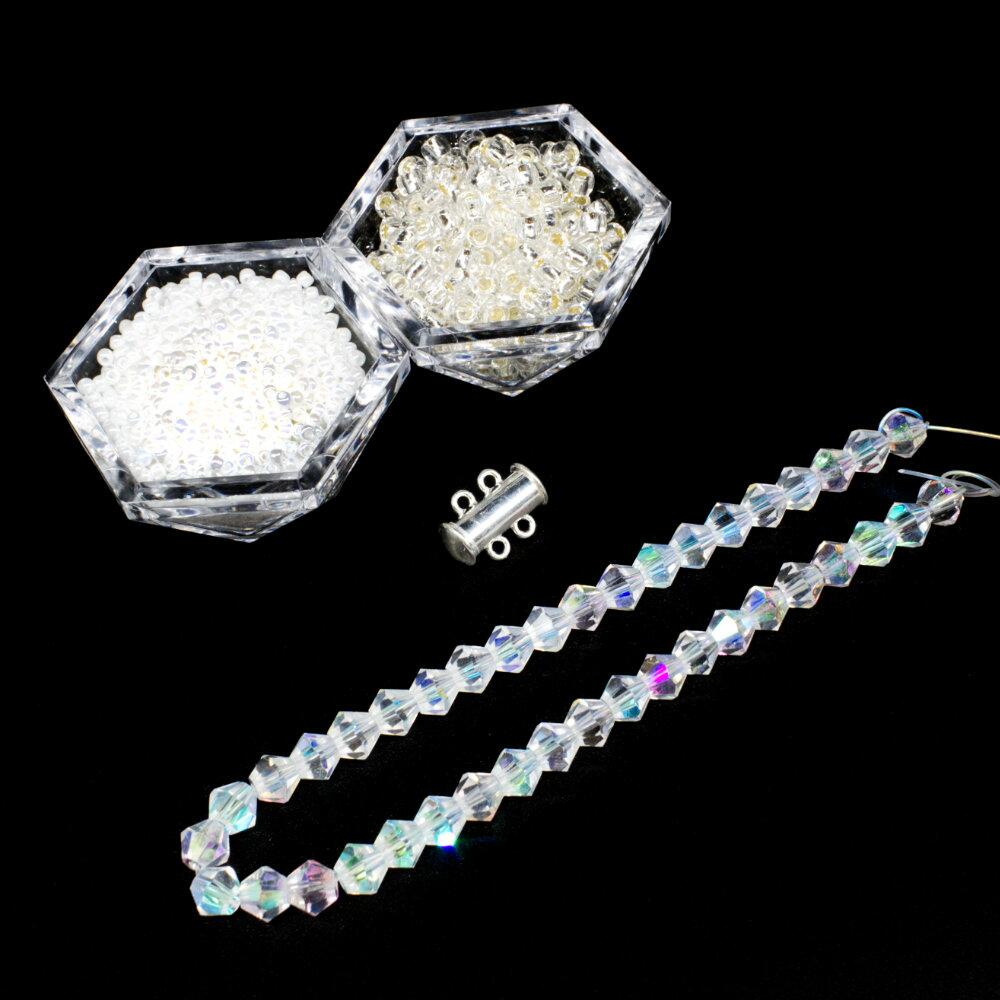 BC 2023 WK 8: Crystal Lattice Bracelet - Pearlescent Crystal