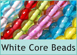White Core Glass Beads