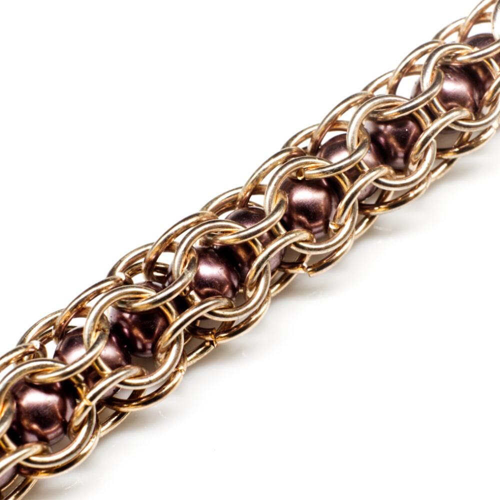 Cora Beaded Chain Maille Bracelets - Rose Gold