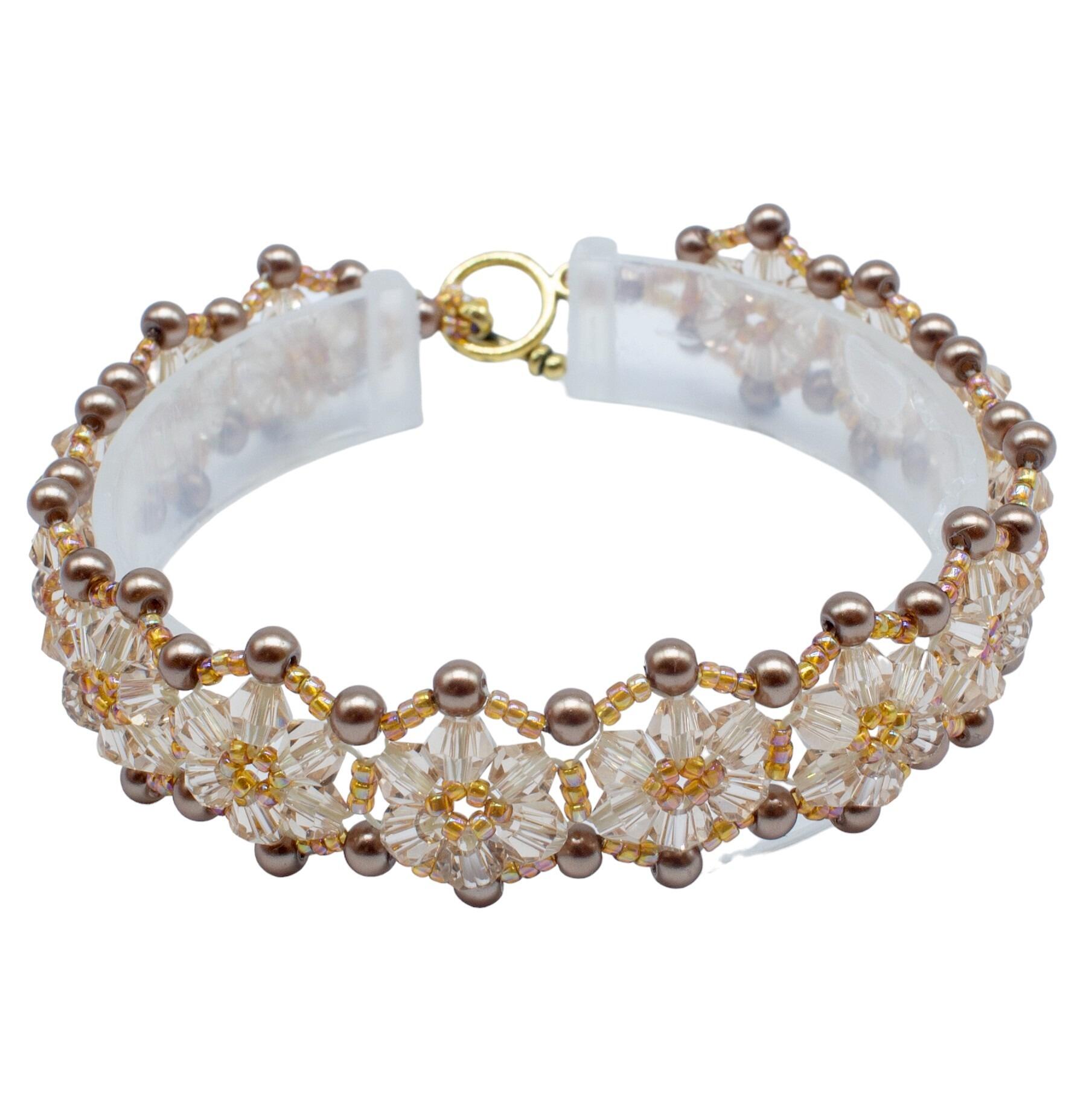 Crystal Flower Bracelet Makes 2 - Topaz