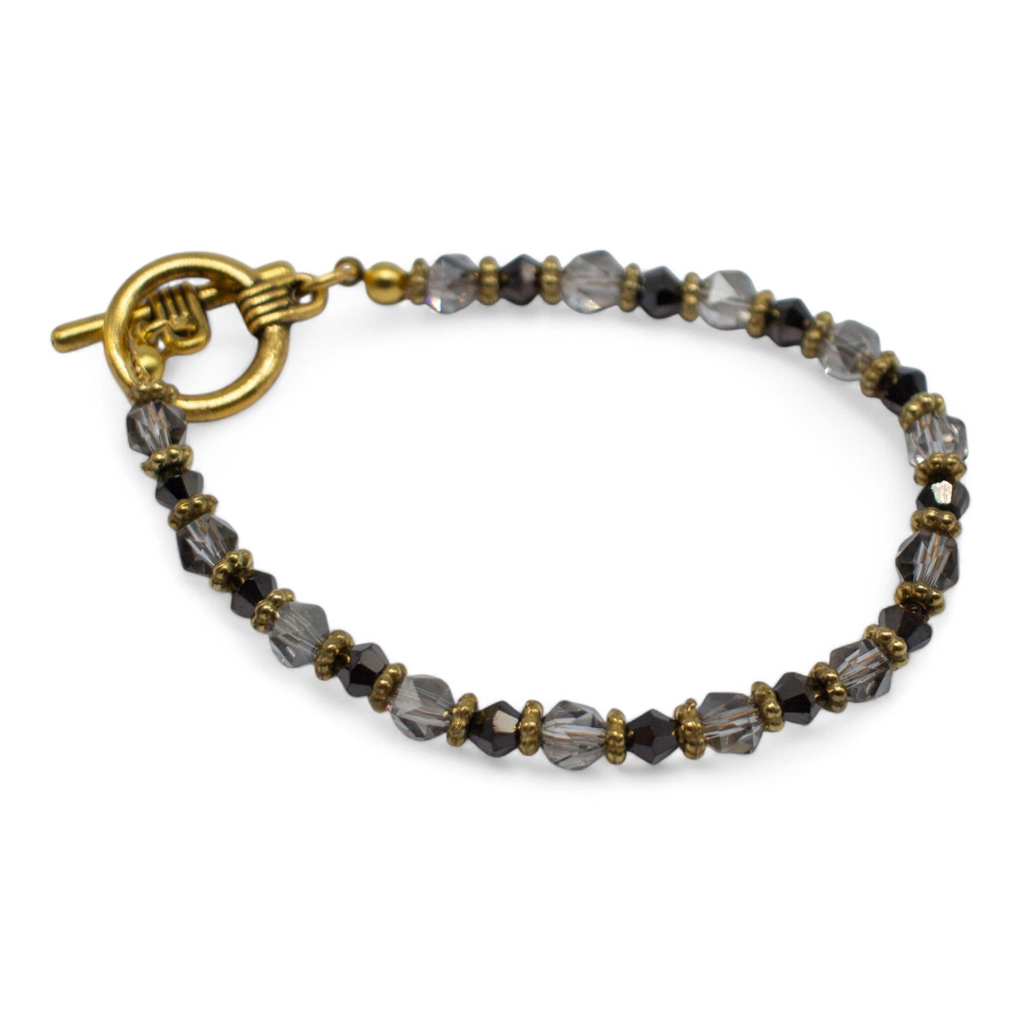 Crystal Mini Nugget Bracelets Gold Makes 3 - Charcoal Dust