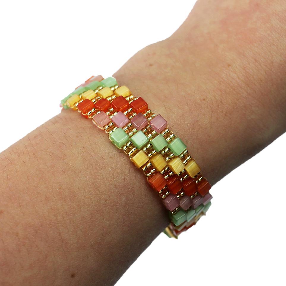 Double Drop Peyote Stitch Kit Makes 2 - Rainbow