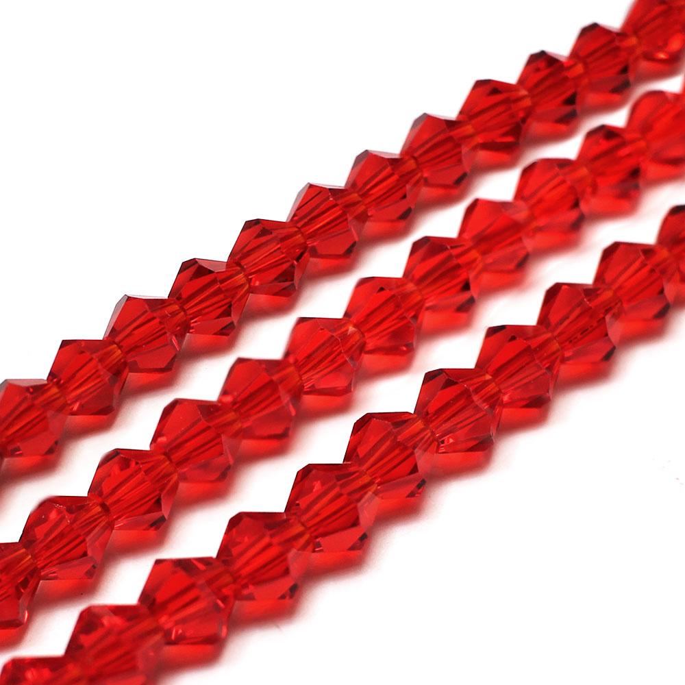 Premium Crystal 6mm Bicone Beads - Red