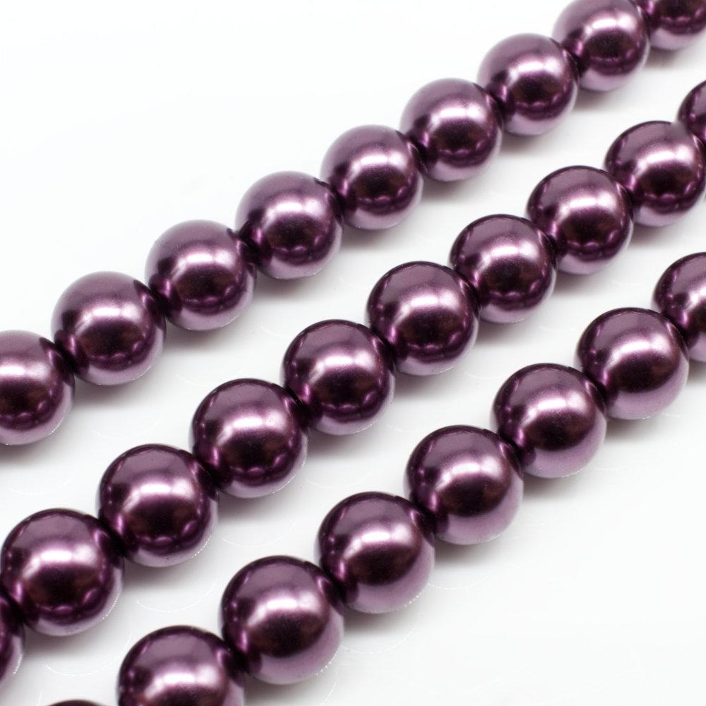 Glass Pearl Round Beads 10mm - Burgundy | Craft, hobby & jewellery ...