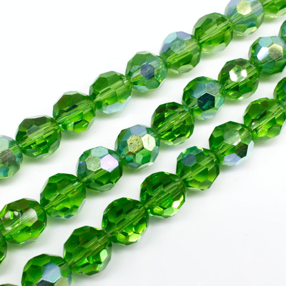 Crystal Round 10mm - Green Rainbow | Craft, hobby & jewellery supplies ...