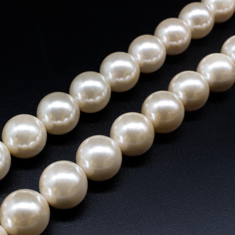 Sea Shell Pearl Beads 12mm Round Light Pink