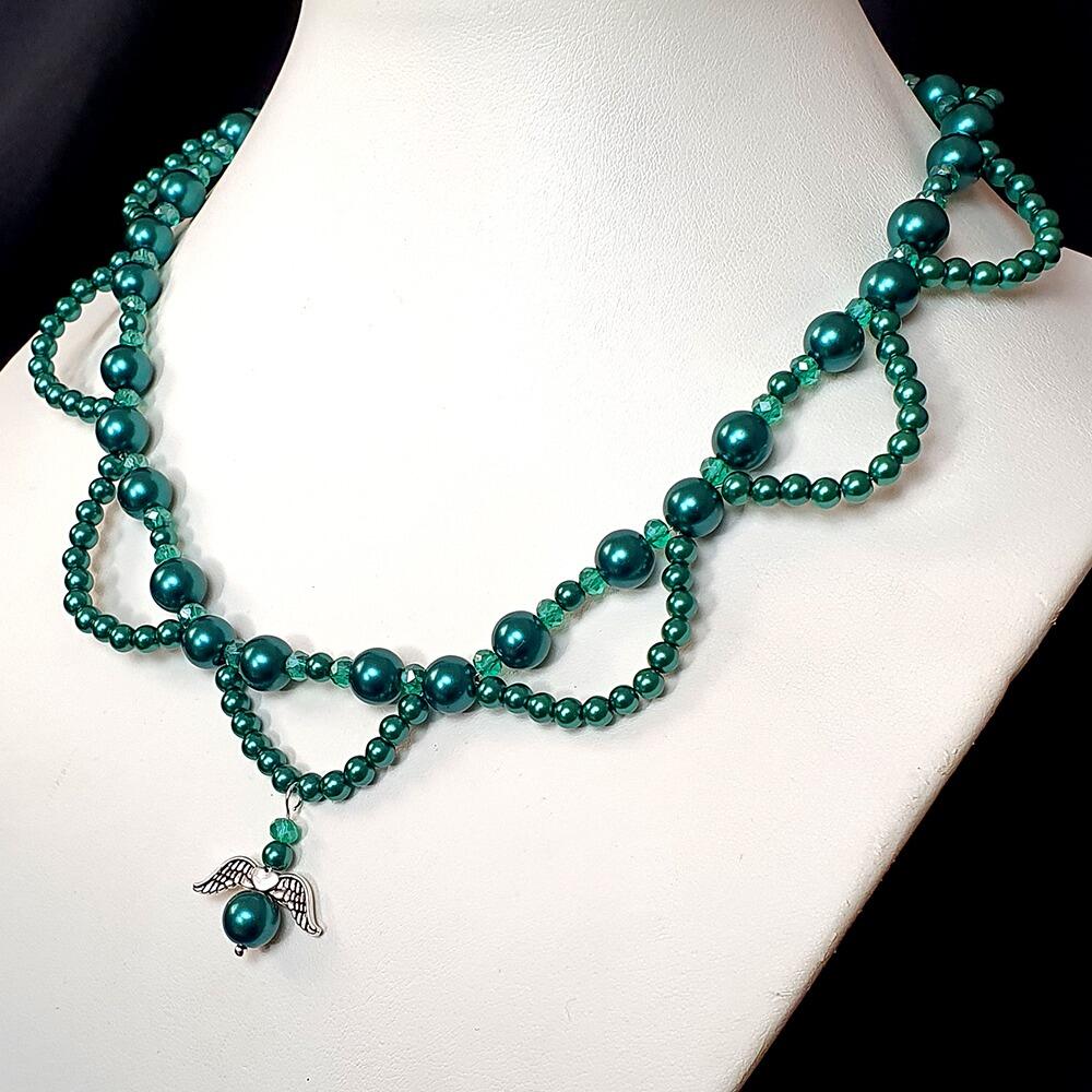 Angela Pearl Necklace - Teal