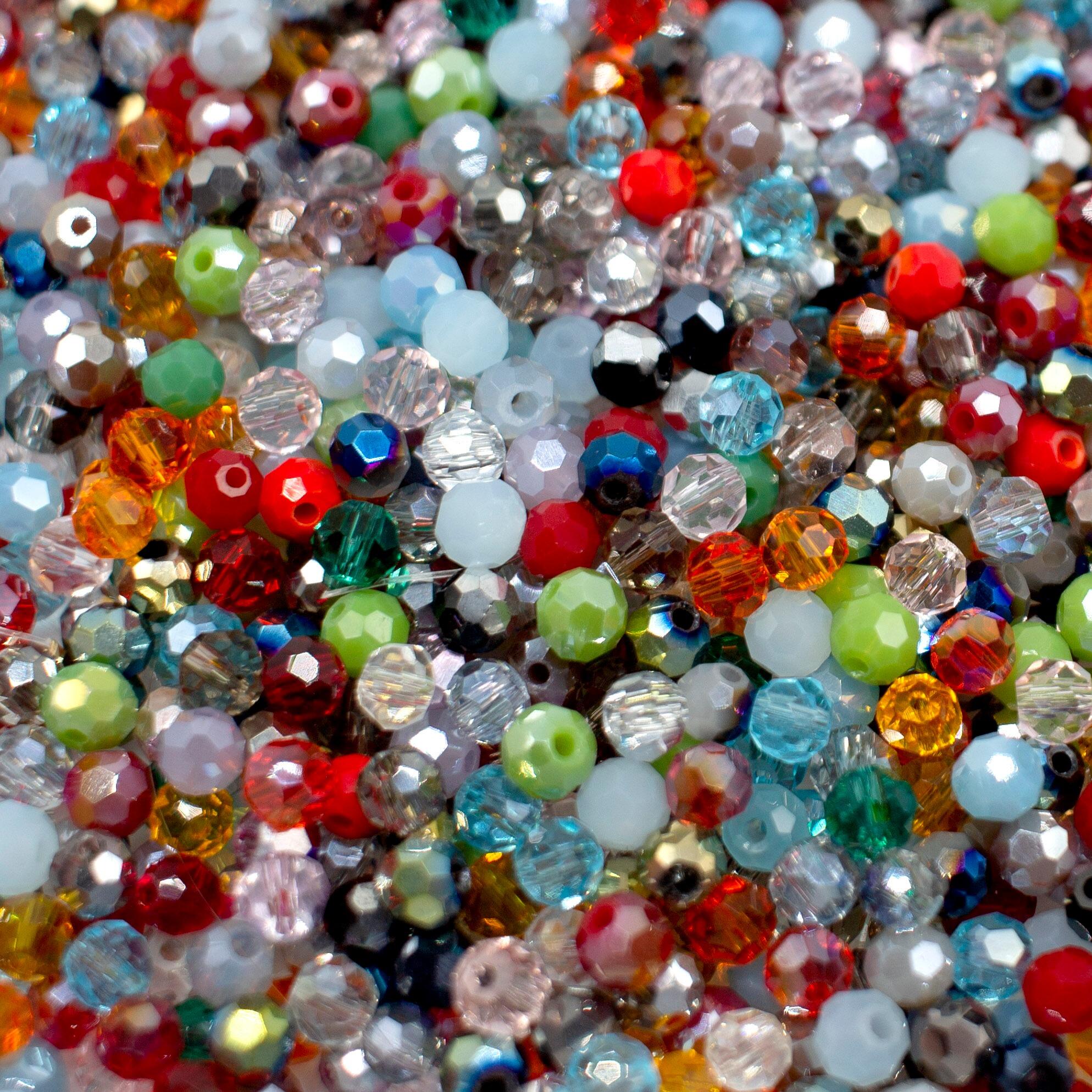 Crystal Round Beads 4mm - Mixed 200 Colours | Craft, hobby & jewellery ...