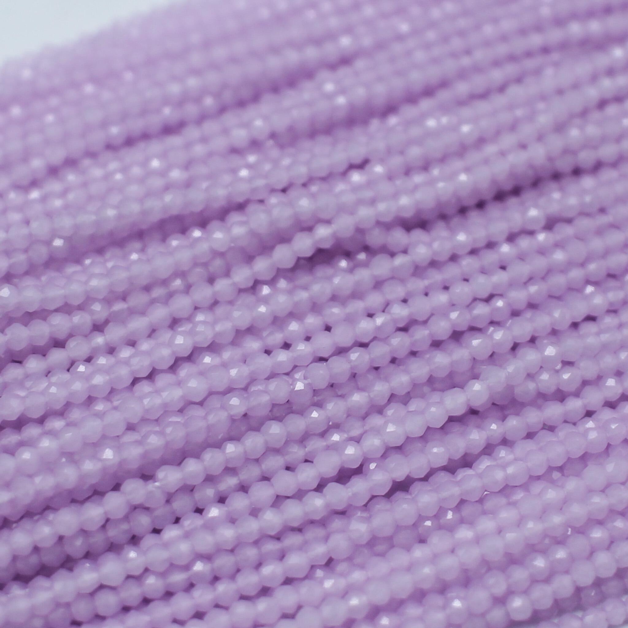 Micro Crystal Round Beads 1.5mm - Pastel Purple
