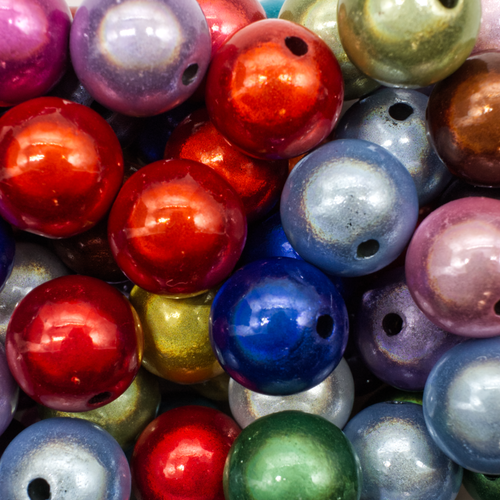 14mm Miracle Round Beads | Extra Large Shimmer Beads