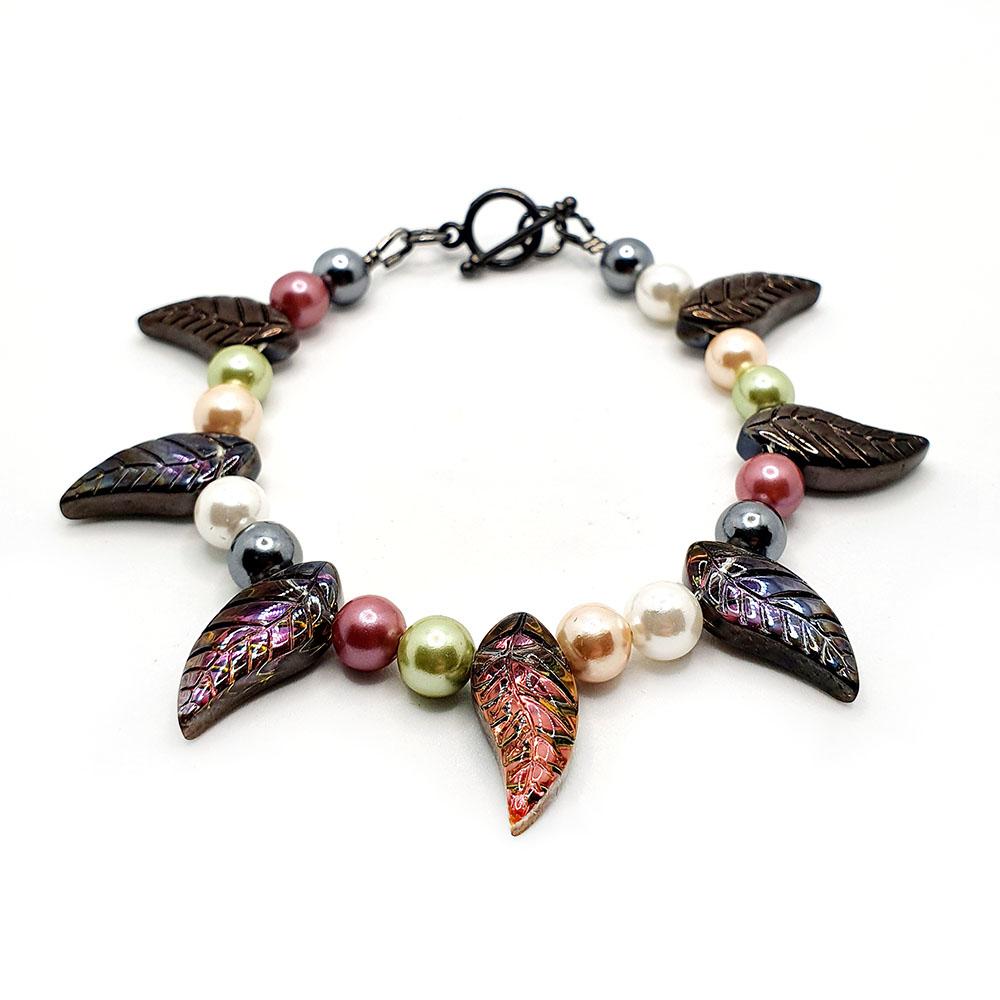 Shop the Eden Leaf Bracelet in Majestic Pink