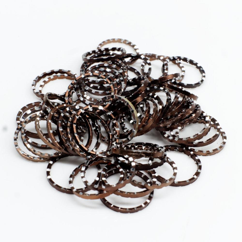 Aluminium Coloured Rings 16mm Brown 10pcs
