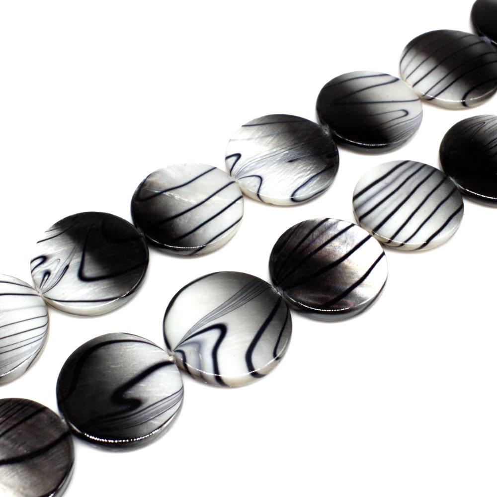 Shell Disc Beads 20mm - White with lines | Craft, hobby & jewellery ...