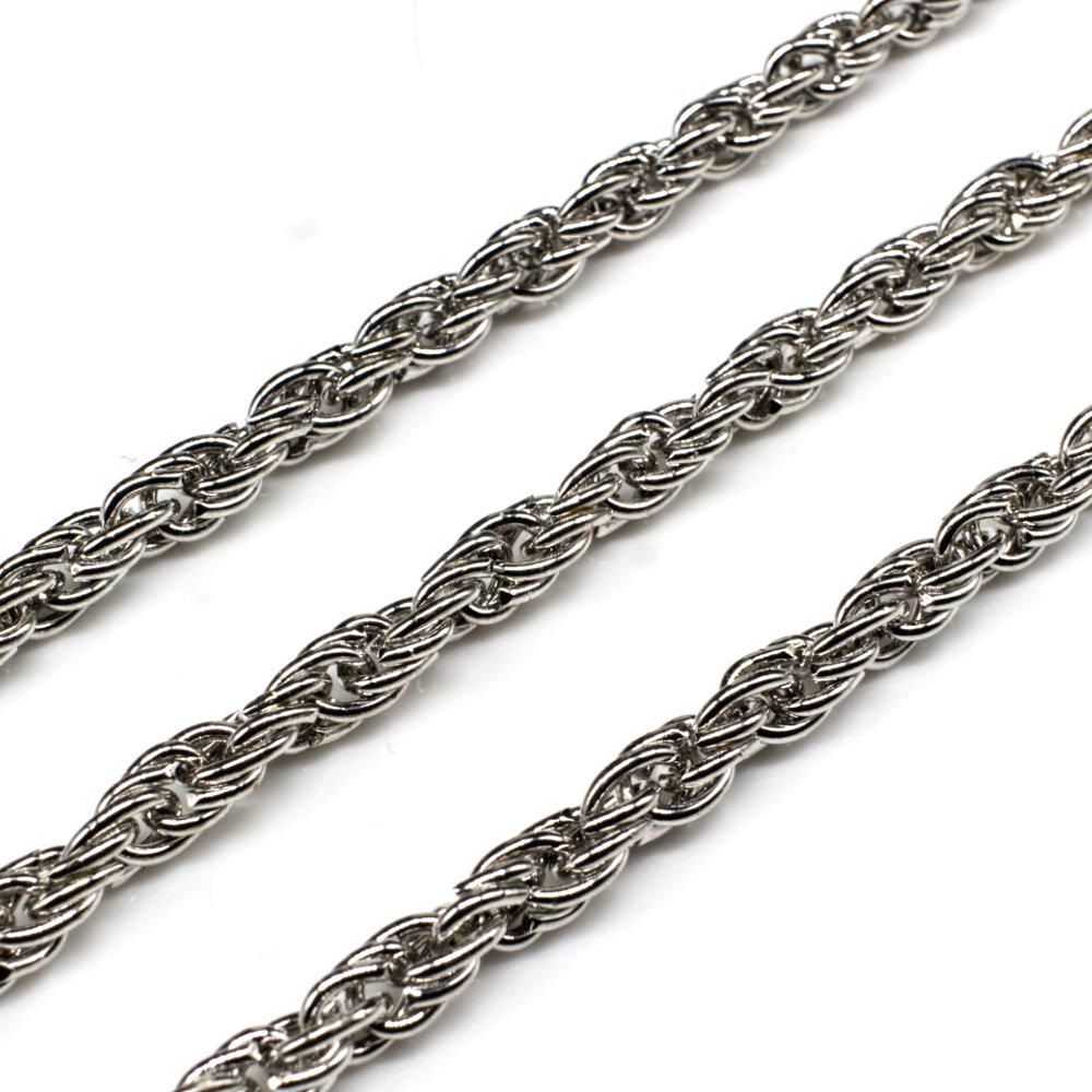 Chain Rhodium Plated - Rope 5x7mm | Craft, hobby & jewellery supplies ...