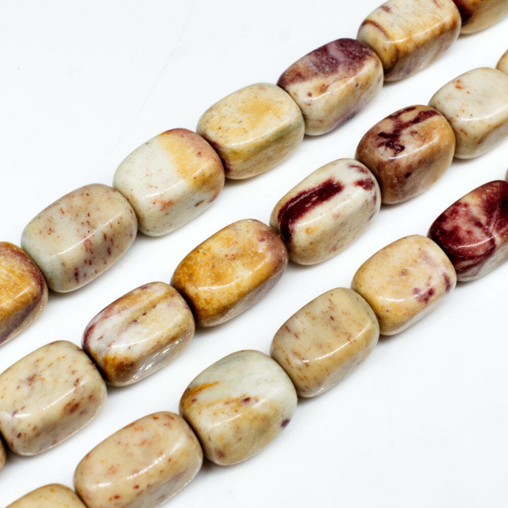 Rainbow Light Jasper Cube Nugget Beads - 15mm 15"