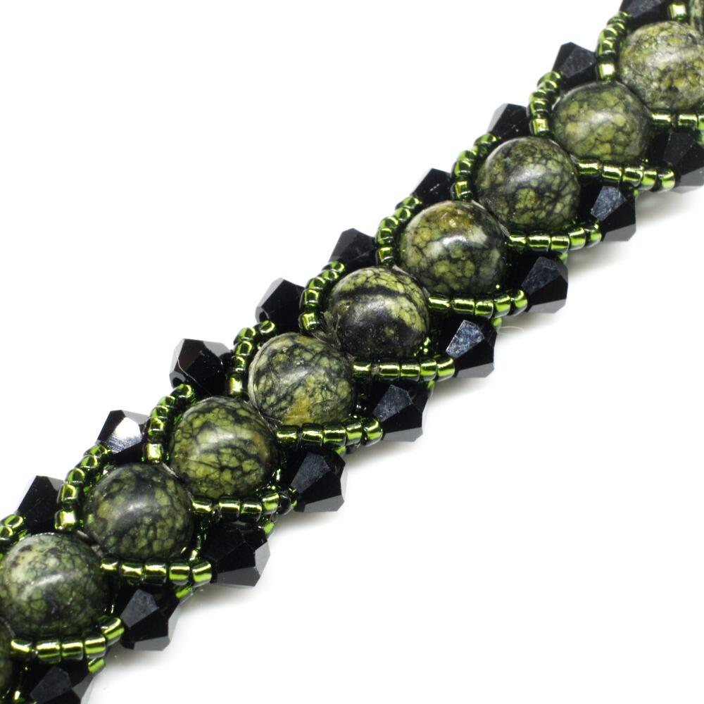 Flat Spiral Beaded Bracelet - Serpentine