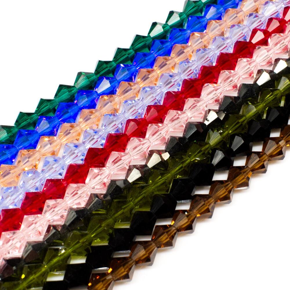 Premium Crystal Bicone 6mm 10 string mixed pack