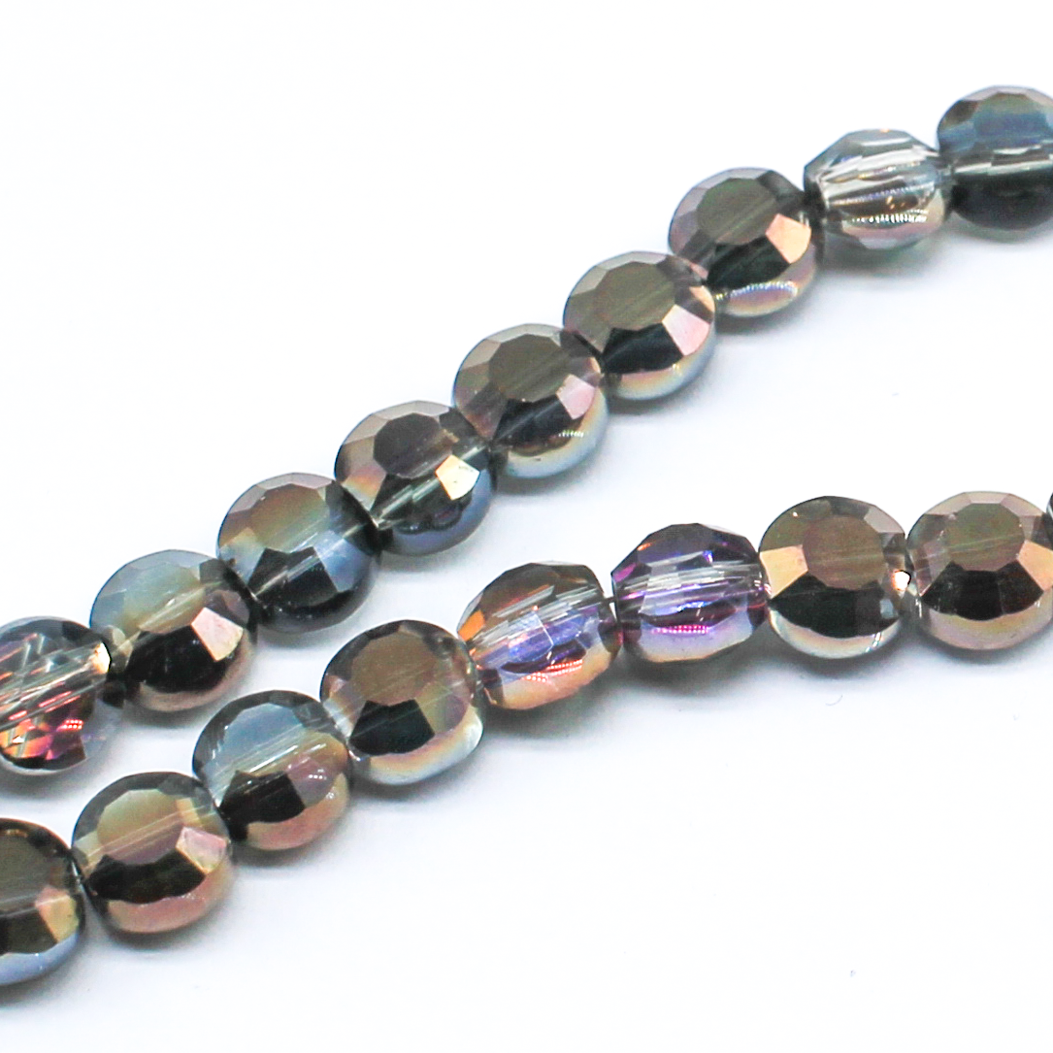 Crystal Puff Coin 5mm 100pcs - Bronze Rainbow