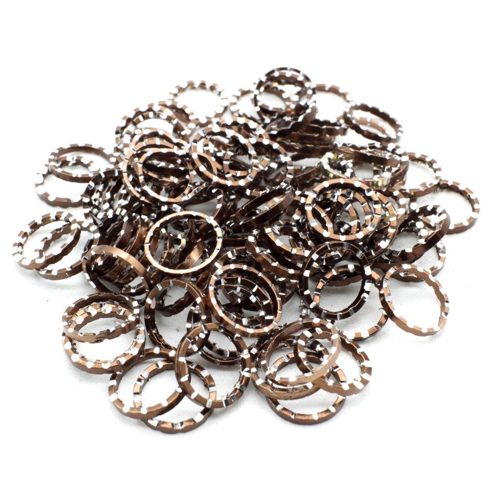 Aluminium Coloured Rings 12mm Brown 10pcs
