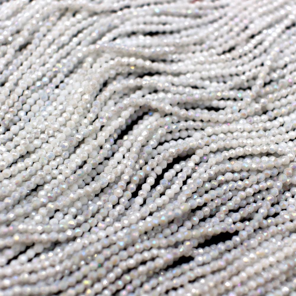 Micro Crystal Round Beads 1.5mm - White AB